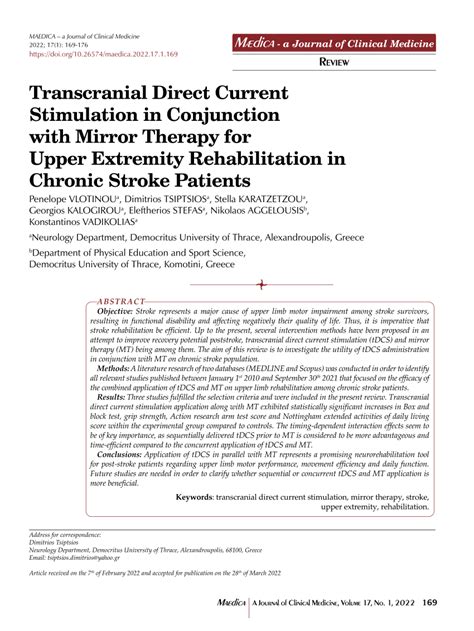 Pdf Transcranial Direct Current Stimulation In Conjunction With Mirror Therapy For Upper