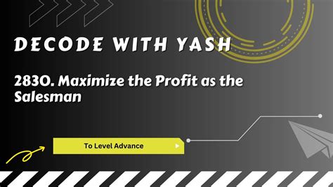 2830 Maximize The Profit As The Salesman Leetcode Contest 359 Youtube