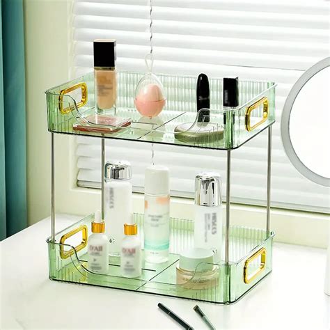 1pc 욕실 스토리지 랙 화장품 미용 메이크업 목욕 용품에 대 한 2 계층 플라스틱 수조 스토리지 랙 Temu Republic Of Korea
