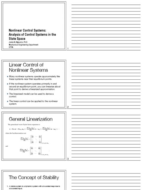 Nonlinear Control Systems Analysis Of Control Systems In The State