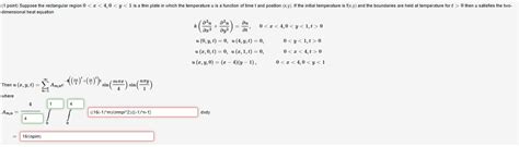 solved 1 point suppose the rectangular region 0 0 then u
