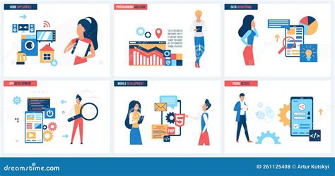 Home Appliances Mobile App Programming And Development Data Monitoring And Access Set Stock