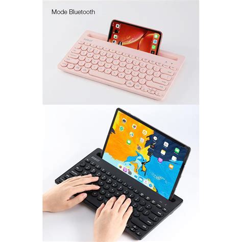 Jual Keyboard ROBOT KB10 Multi Device Bluetooth 2 4G Wireless 3 Connection Mode BT1 BT2 2 4G