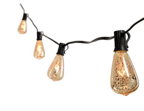 Rosey Mercury Glass Bulb Led String Lights