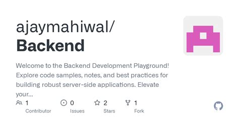 Github Ajaymahiwalbackend Welcome To The Backend Development