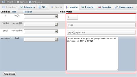 Altas Bajas Y Modificaciones En Bases De Datos PhpMyAdmin