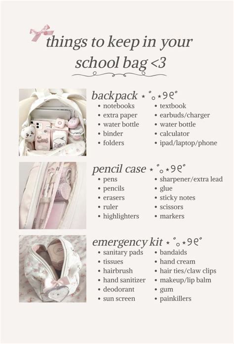 School Bag Essentials For Girls That You Must Have Cute Things To
