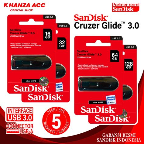 Jual Khanzaacc Promo Flashdisk Sandisk Cruzer Glide Gb Gb Gb Gb Usb Original