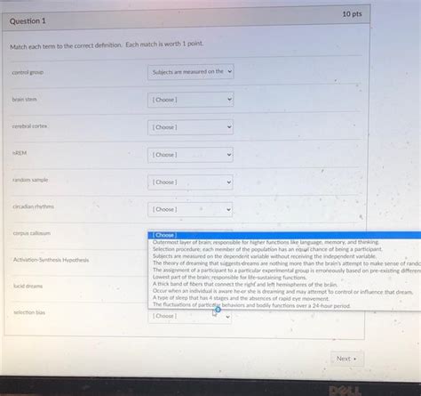 Solved Match each term to the correct definition. Each match | Chegg.com