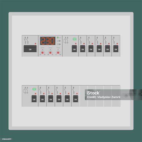 Electric Switchboard With Control Devices Stock Illustration Download