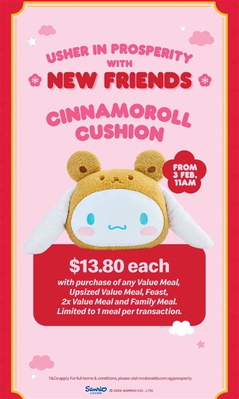 Sanrio Cinnamonroll Cushion Mcdonalds Hobbies And Toys Toys And Games On