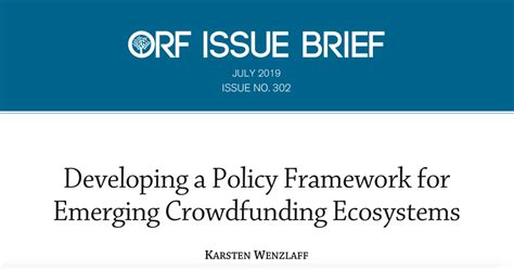 Developing A Policy Framework For Emerging Crowdfunding Ecosystems