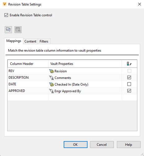 Vault Revision Table Configuration For Autocad Based Products Arkance Uk Community