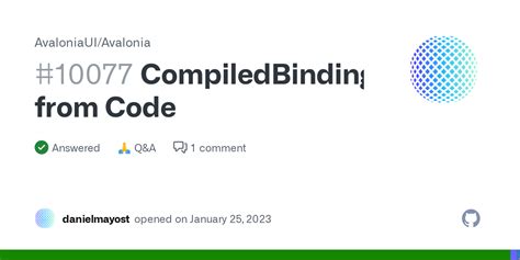 Compiledbinding From Code · Avaloniaui Avalonia · Discussion 10077 · Github