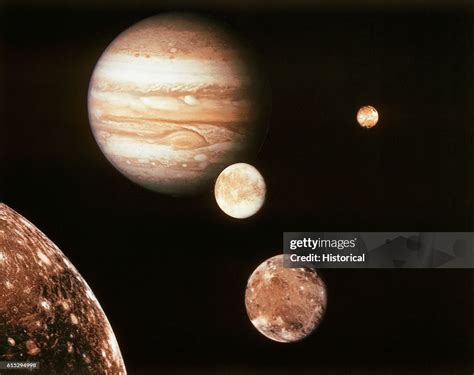 A Composite Of Jupiter And Its Four Galilean Moons Taken By The