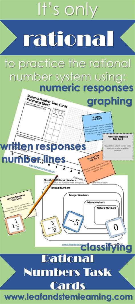 Rational Numbers Task Cards Rational Numbers Task Cards Math Integers