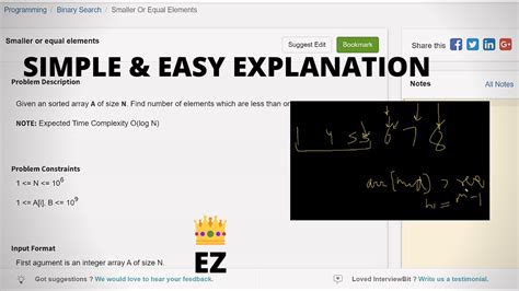 4 1 smaller or equal elements binary search interviewbit