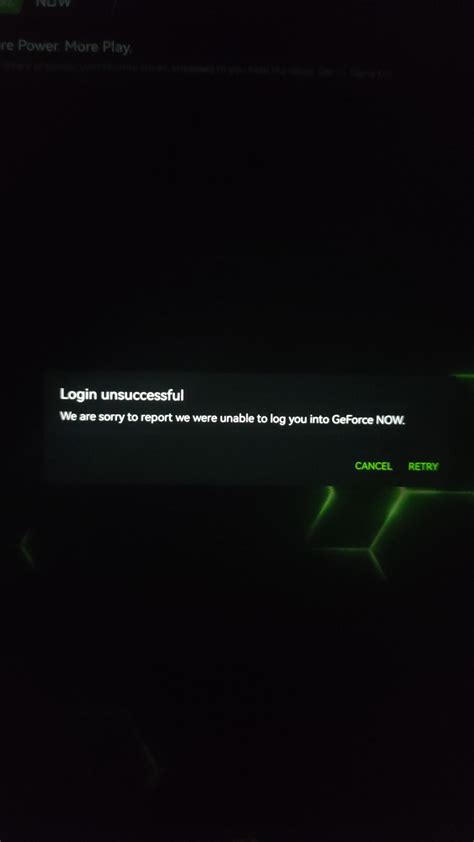 login unsuccessful r geforcenow