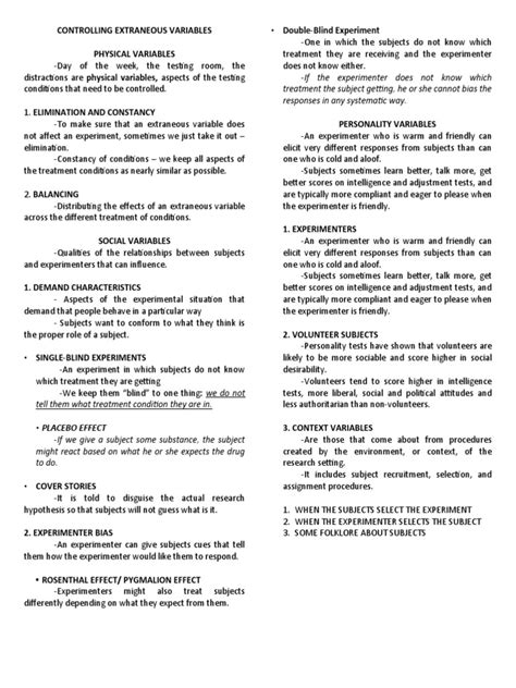 controlling extraneous variables download free pdf experiment social psychology