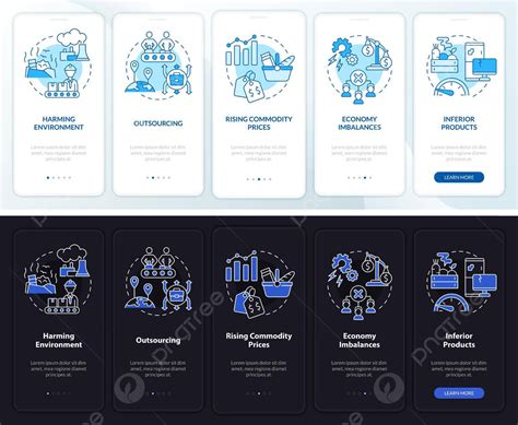 Onboarding Mobile App Screen Market Economy Drawbacks In Day And Night