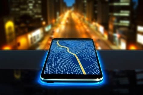 Travel Direction Map Gps Phone Point Mobile Location Car Navigation Generative Ai Stock