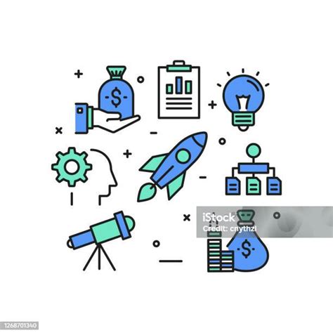 스타트업 및 신사업 컨셉 현대 라인 아트 아이콘 배경 선형 스타일 벡터 일러스트레이션 0명에 대한 스톡 벡터 아트 및 기타 이미지 0명 개념 개발 Istock