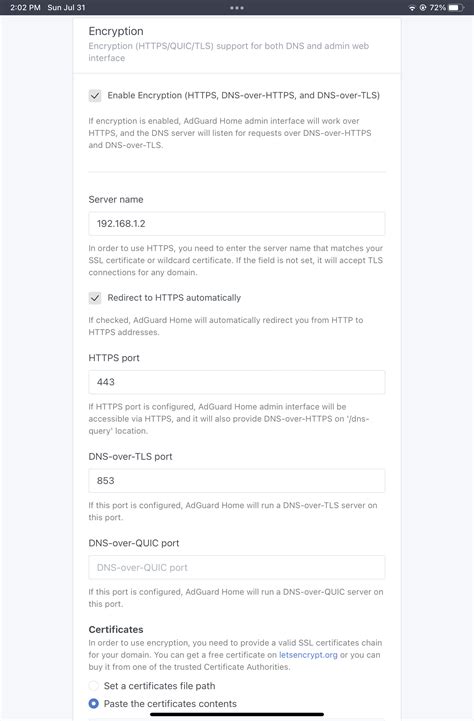 AdGuard Home Encryption AdguardTeam AdGuardHome Discussion 4792 GitHub