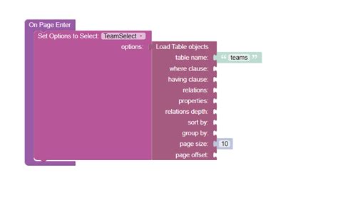 Set Options In A Select List From Backendless Database Codeless Backendless Support