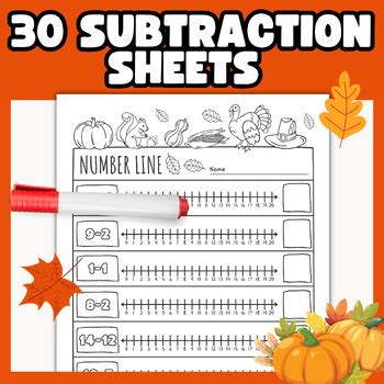 Number Line Within 20 Addition To 20 Subtraction Within 20 Fall Activity