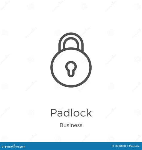 Padlock Icon Vector From Business Collection Thin Line Padlock Outline Icon Vector Illustration