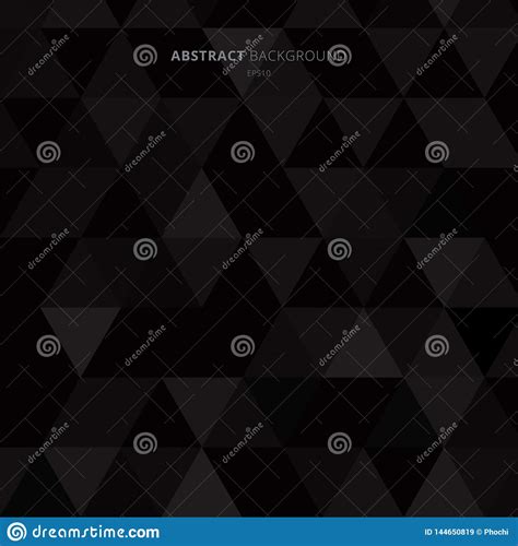 Abstract Black Triangles Pattern On Dark Background Minimal Style Stock
