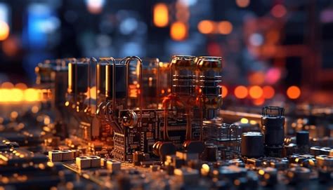 Premium Photo Technology Illuminates The Complexity Of The Computer Chip Electrical Component