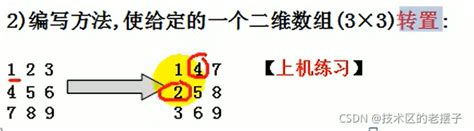 Golang数组练习题：给定一个二维数组3x3 转置个33的二维数组a自身转置本题输出结果为转置前数组 12 3 456 789 转置后数组 Csdn博客