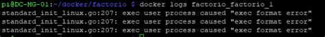 exec format error in factorio logs · issue 177 · factoriotools