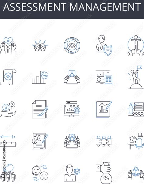 Assessment Management Line Icons Collection Risk Control Budget Planning Time Management