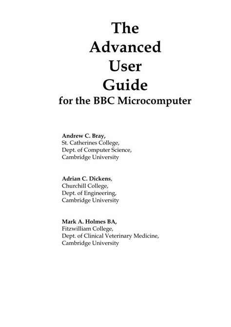 Pdf Bbc Microcomputer Advanced User Guide Dokumentips