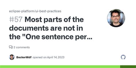 Most Parts Of The Documents Are Not In The One Sentence Per Line Format · Issue 57 · Eclipse