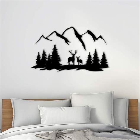 Інтерєрна картина з дерева Woodyard декоративне панно на стіну Олені в Горах стильний лофт