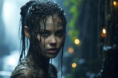 Premium Ai Image A Fearsome Zombie With Eerie Makeup Captured In A Hauntingly Lit Environment