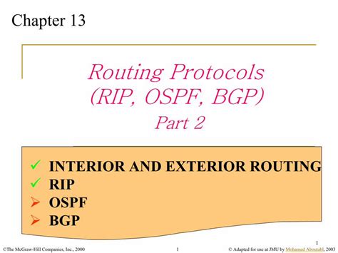PDF Routing Protocols RIP OSPF BGP An Interior Routing Protocol Its Domain Is An
