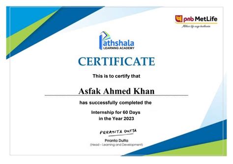 Asfak Khan On Linkedin Financeinternship Pnbmetlife