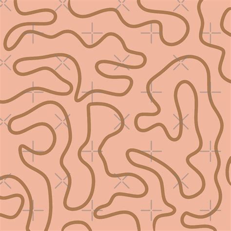 Squiggle Maze Minimalist Abstract Pattern In Cocoa Brown And Light Millennial Pink By