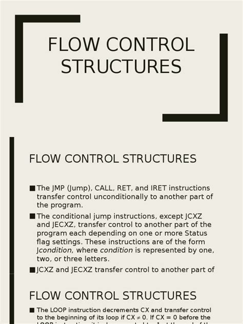 Flow Control Structures Pdf Control Flow Instruction Set