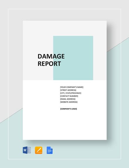 Damage Report Template 16 Free Word PDF Format Download