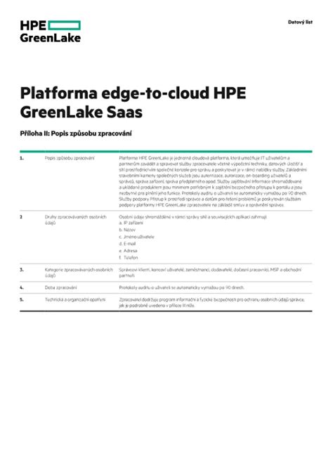 Hpe Data Privacy And Security Agreement Addendum Data Sheet