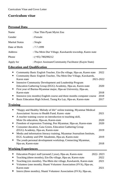 Project Assistant Cv Pdf Learning Human Communication