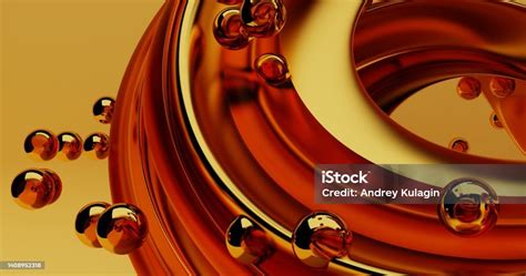 추상 예술의 3d 렌더링은 초현실적 인 3d 거울 금속 공 또는 구체의 일부로 곡선 물결 모양의 둥근 구형 선과 투명한 플라스틱 소재의 둥근 구형 선으로 빛나는 선이나 줄