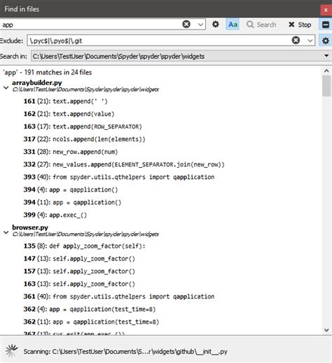 Find In Files Spyder 3 Documentation