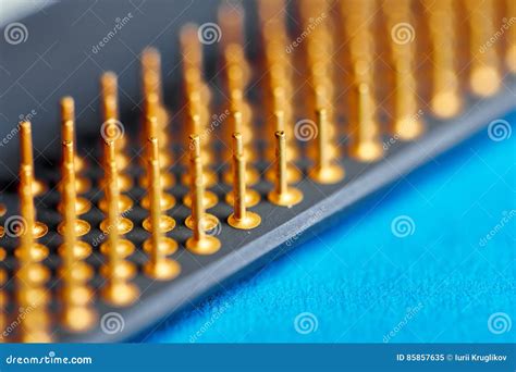 The Micro Elements Of Computer Central Processor Unit Cpu Contact Pins