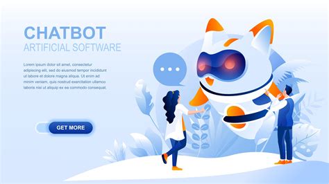 Chatbot Flat Landing Page With Header 1436191 Vector Art At Vecteezy